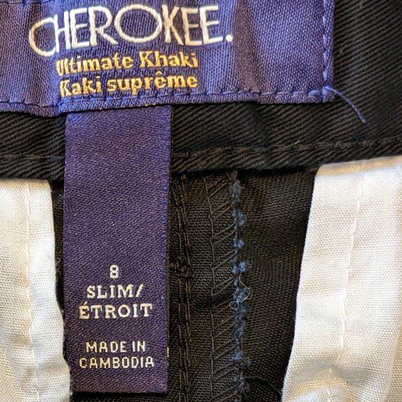 Cherokee | Bottoms | Cherokee Boys Black Ultimate Khaki Pants 8 Slim ...
